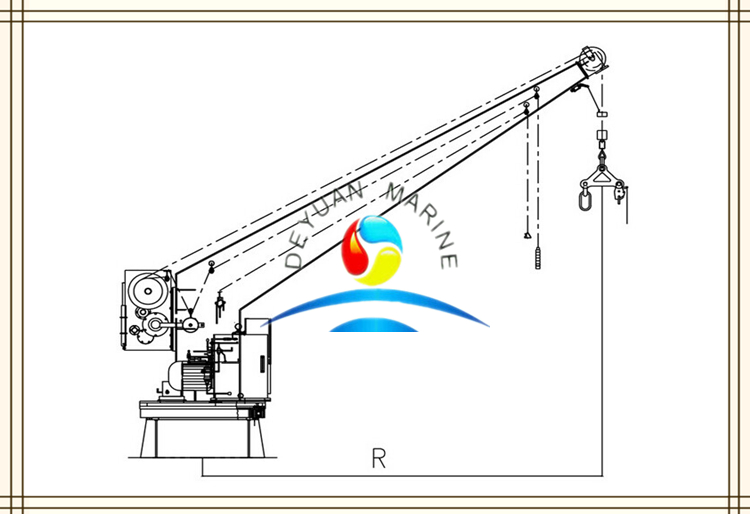 Single Arm Slewing Boat and Raft Davit Rescue Boat Davit with Hydraulic ...