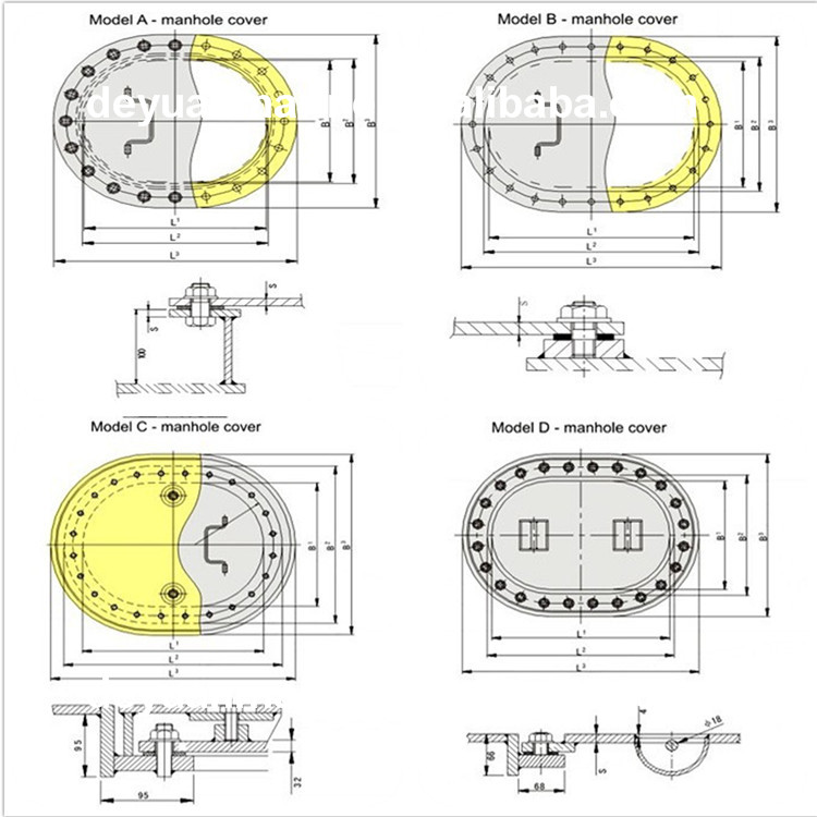 Marine Watertight Bolted Manhole Cover For Sale From China Suppliers ...