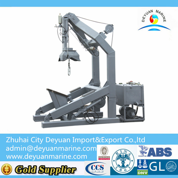 Gravity Luffing Arm Type Davit Free Fall Lifeboat Launching Appliance Single Arm Slewing Boat ...